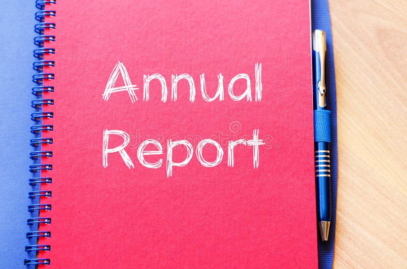 Annual Report Write on Notebook Stock Photo - Image of performance ...