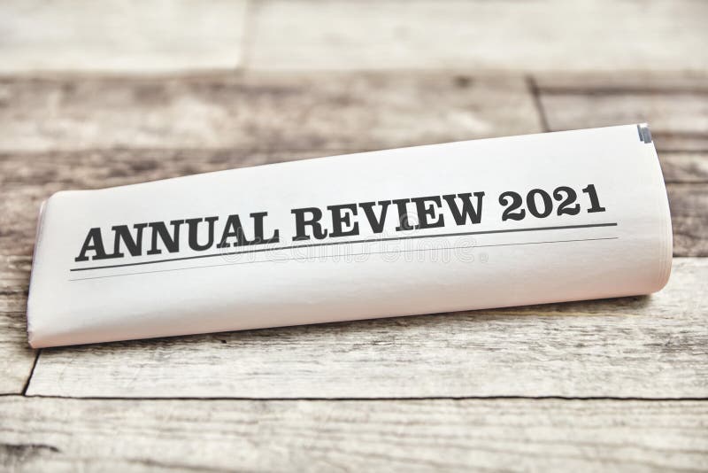 Annual Review 2021 on Folded Newspaper Stock Photo - Image of ...