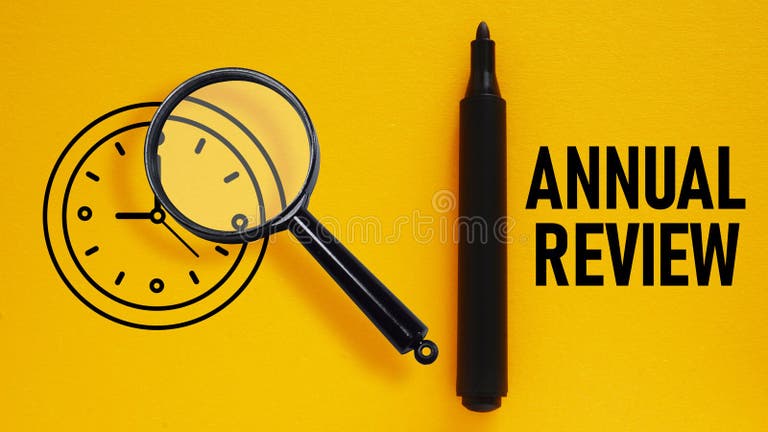 Annual Review is Shown Using the Text Stock Photo - Image of research ...