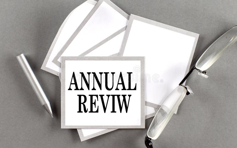Annual Review is Shown Using the Text Stock Photo - Image of research ...