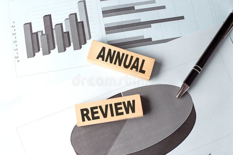 Annual Review is Shown Using the Text Stock Photo - Image of research ...