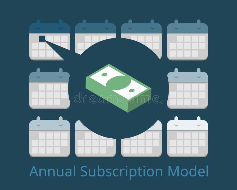 Annual Subscription Model To Pay Once Per Year Vector Stock ...