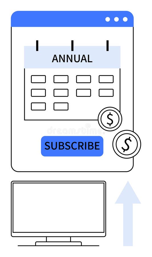 Annual Subscription Prompt on Web Interface with Calendar, Currency ...