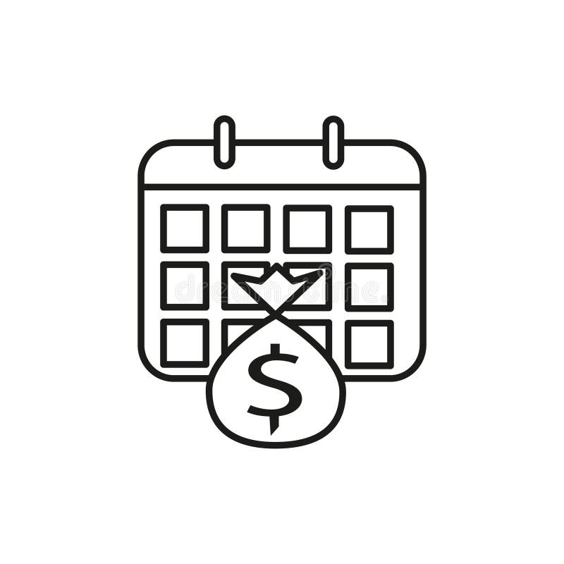 Annuity Icon. Financial Calendar. Vector Stock Illustration. Stock ...