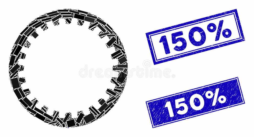 Annular Gear Mosaic and Scratched Rectangle Stamp Seals Stock ...