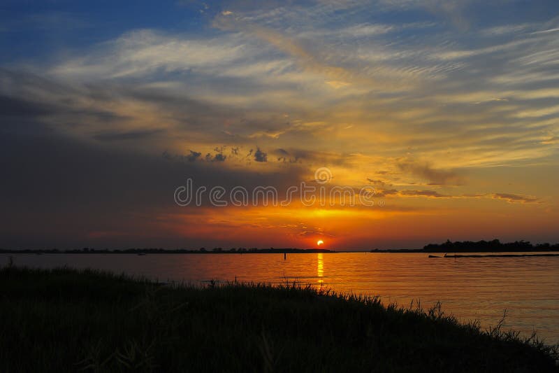 Annular Partial Solar Eclipse at Sunset Stock Photo - Image of blue ...
