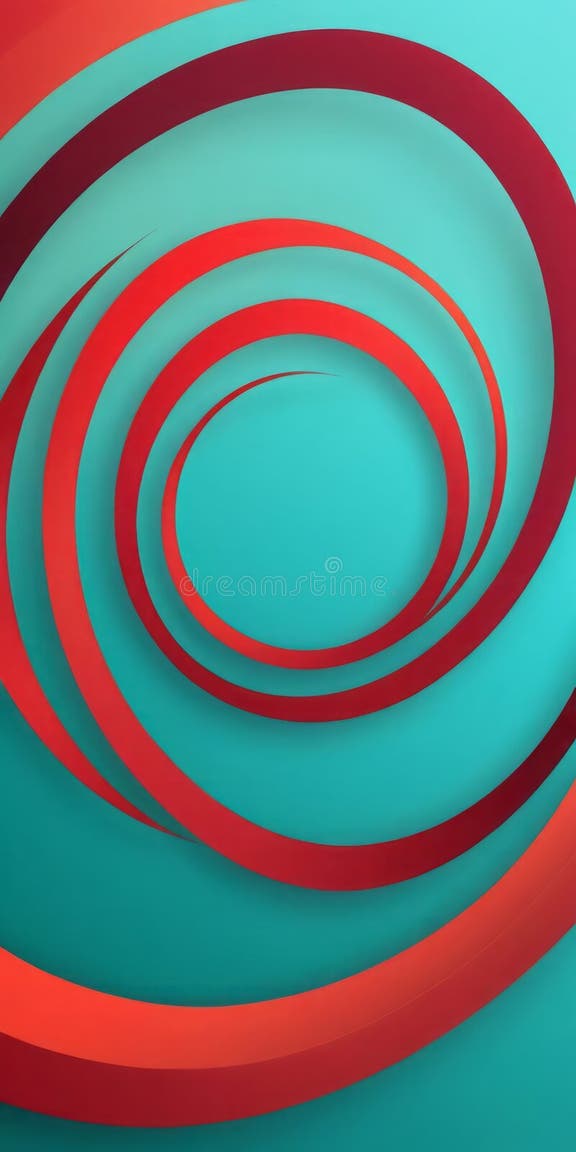Annular Shapes in Aqua and Red Stock Image - Image of aqua, concept ...