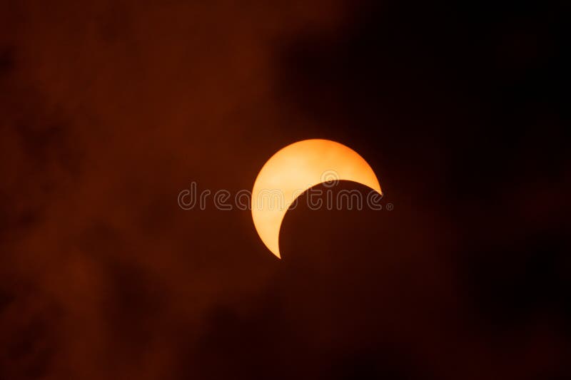 Annular Solar Eclipse 2023 As Seen from Florida. Stock Photo - Image of ...