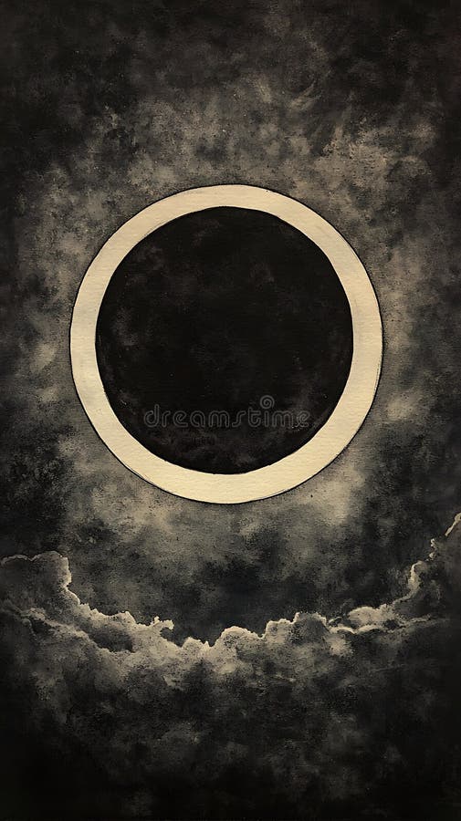Annular Solar Eclipse a Dark and Dramatic Celestial Illustration this ...