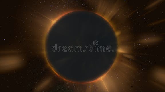 Annular Solar Eclipse. Sun Rays and Stars Around Stock Photo - Image of ...