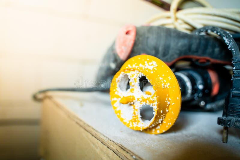 Annular XPS Cutter for Styrofoam Sheets Close-up on a Drill. Tool for ...