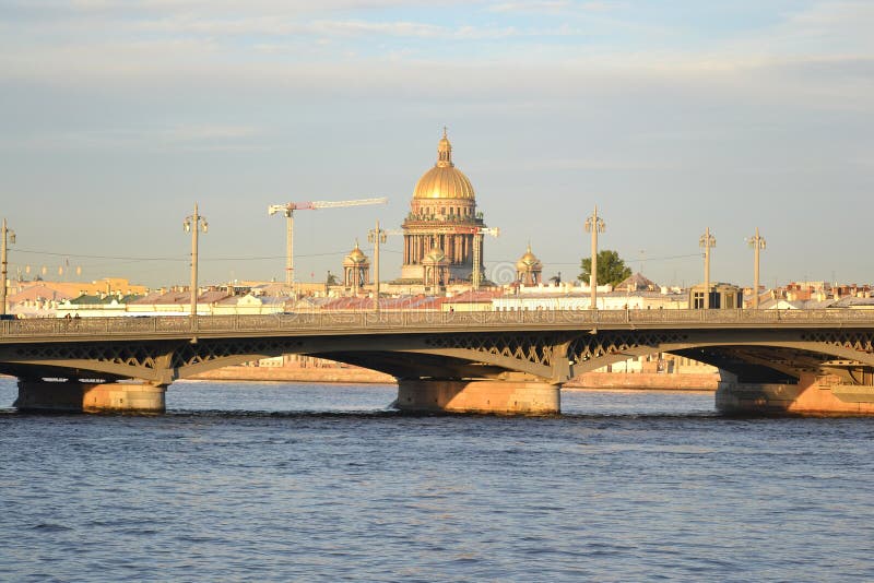 Annunciation Bridge and St. Isaac S Cathedral Stock Photo - Image of ...