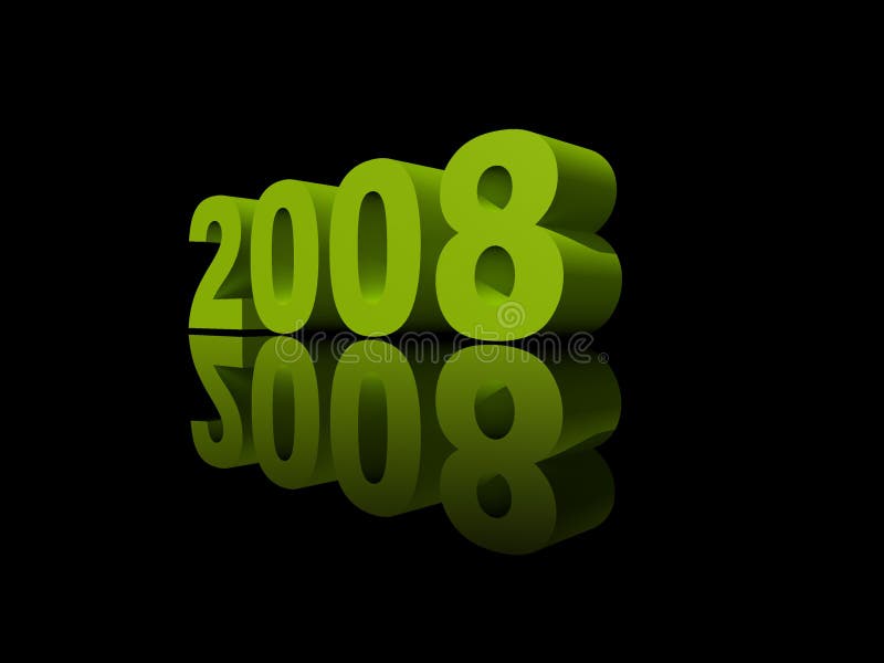 Ano de 2008 em 3D ilustração stock. Ilustração de fundo - 3276278