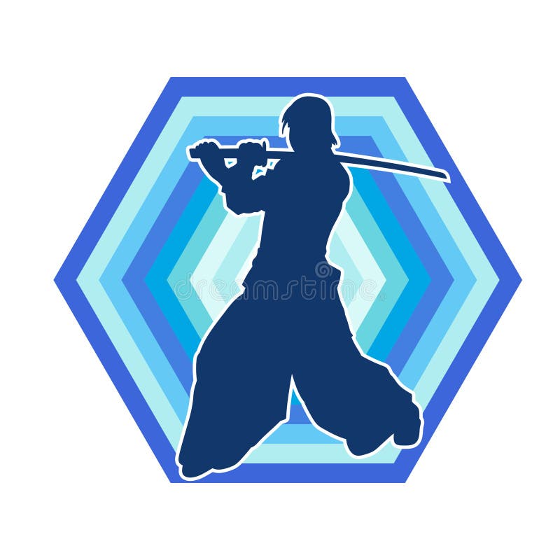 Silhouette Samurai Katana Dynamic Pose Stock Photos - Free & Royalty ...