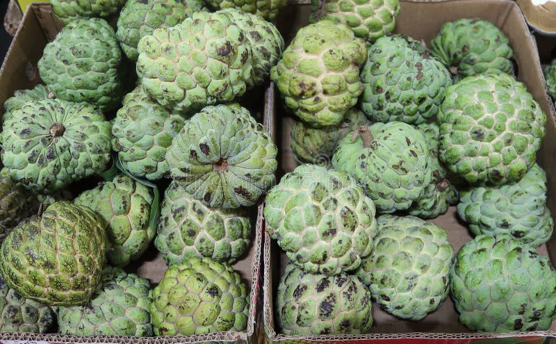 Anona Madura Con La Granada Del Corte De La Mitad Foto de archivo ...