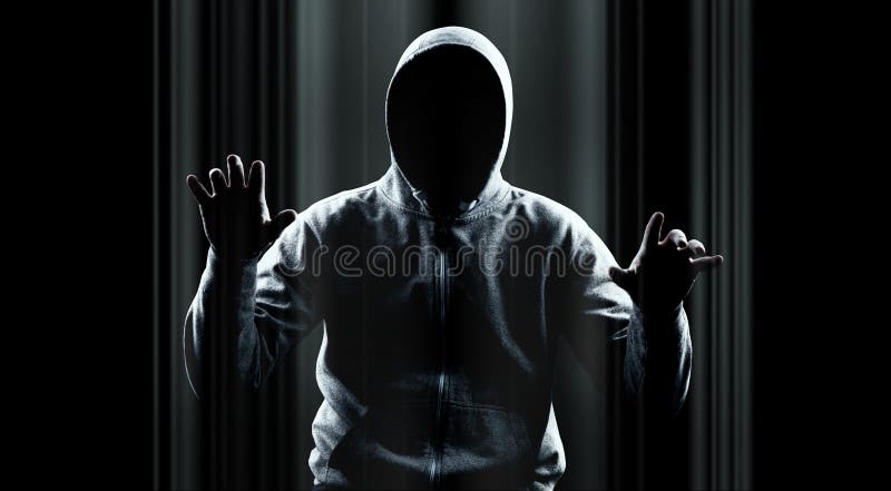 Anonieme Internethacker Voor Computer. Internetcriminaliteitconcept ...