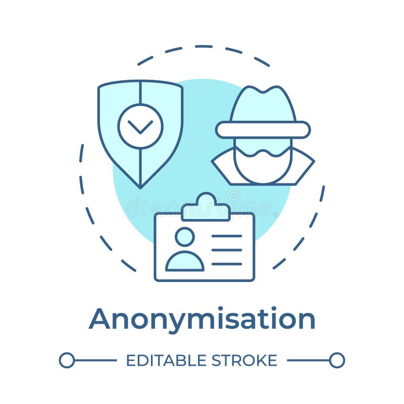 Anonymisation Soft Blue Concept Icon Stock Illustration - Illustration ...