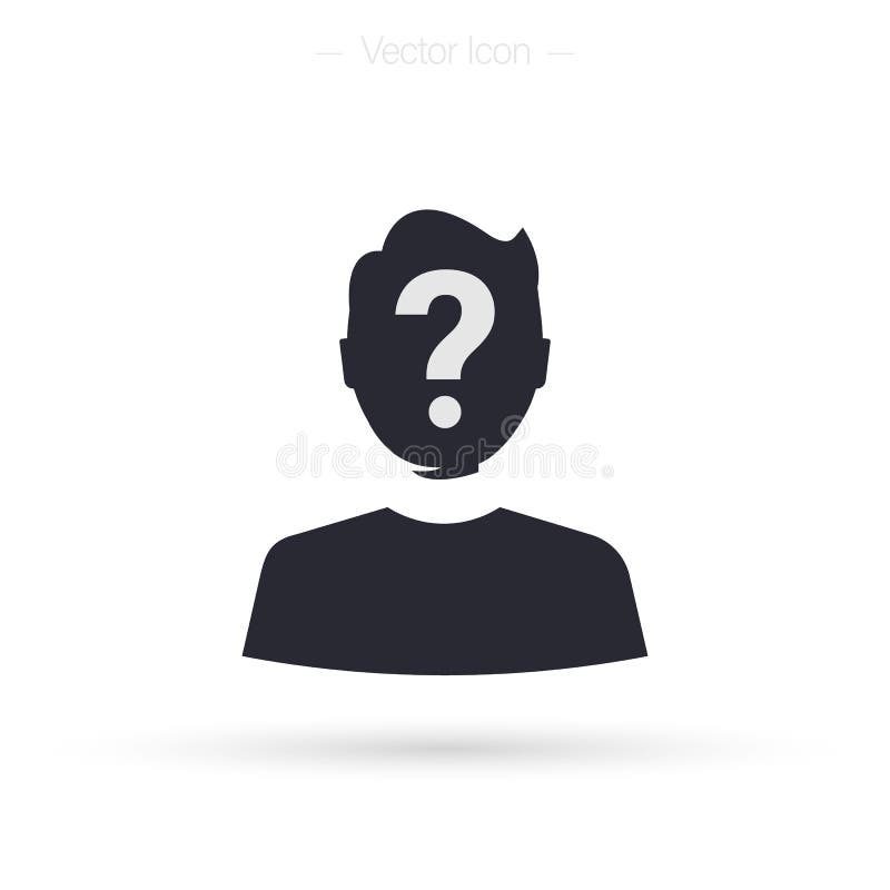 Anonymity Icon. User Silhouette with Question Mark. Unknown Person ...