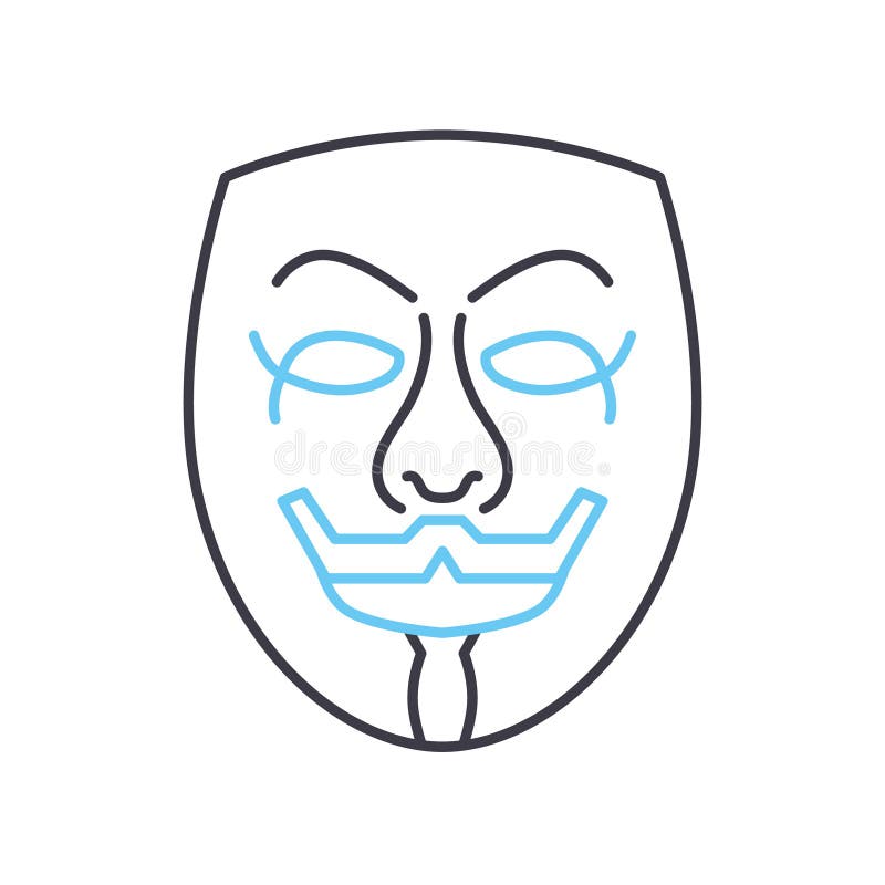 Anonymity Line Icon, Outline Symbol, Vector Illustration, Concept Sign ...