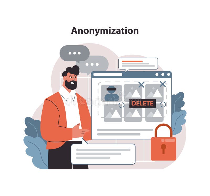 Anonymization Concept. Flat Vector Illustration Stock Vector ...