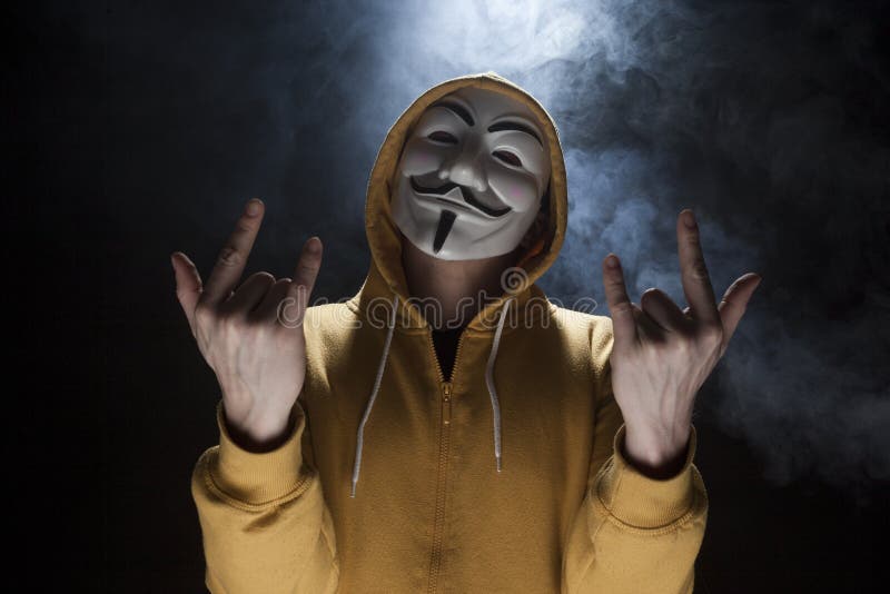 Anonymous Activist Hacker with Mask Studio Shot Editorial Image - Image ...