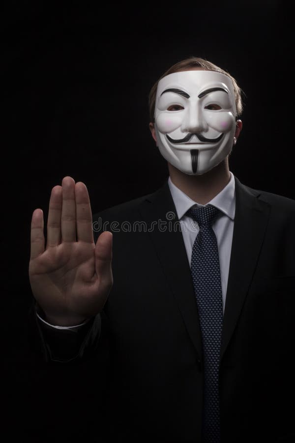 Anonymous Activist Hacker with Mask Studio Shot Editorial Stock Image ...