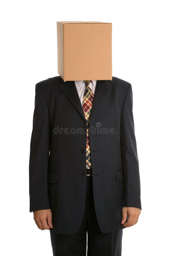 Anonymous Box man standing stock image. Image of creative - 4710873