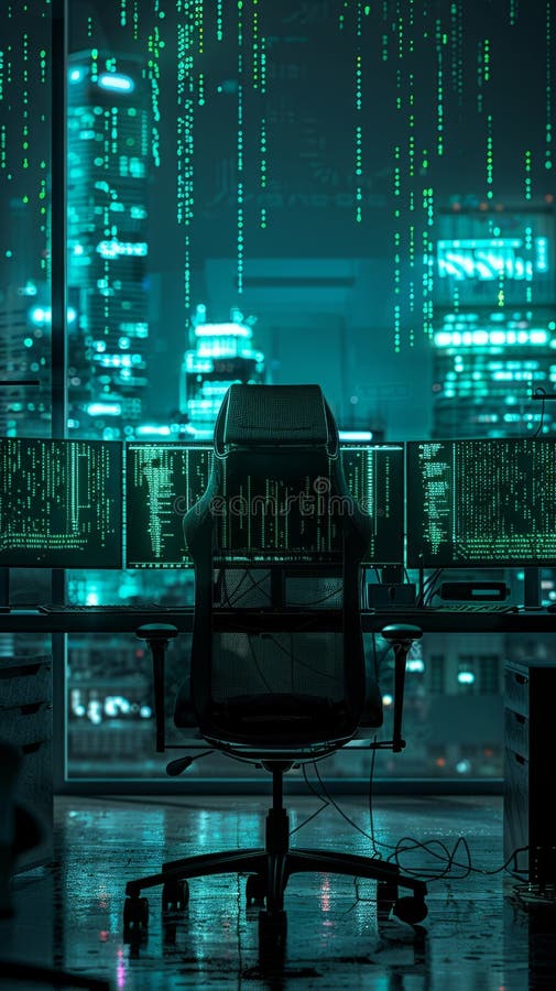 Anonymous Coder Concept: Minimalist Empty Chair & Monitor Outlines ...