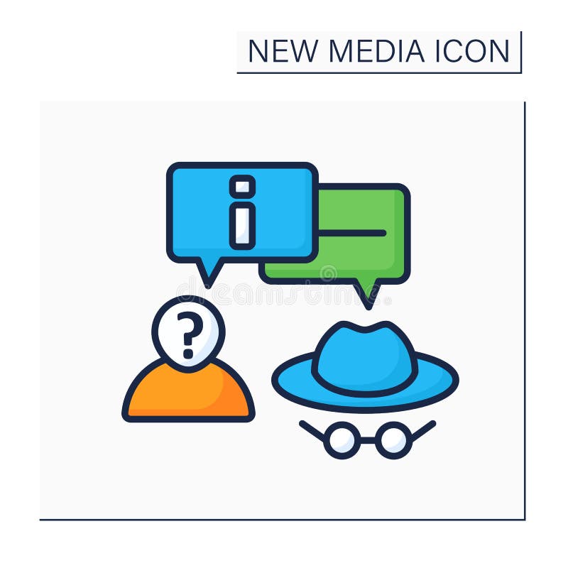 Anonymous color icon stock vector. Illustration of color - 231008955