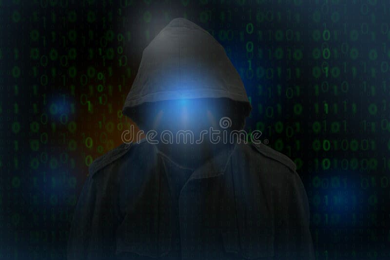Anonymous Computer Hacker Over Abstract Digital Background. Cyberhacks ...