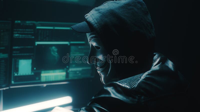 Anonymous Computer Trespasser Hacking Database Stock Photo - Image of ...