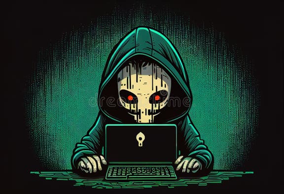 Anonymous Cute Hacker. Concept of Hacking Cybersecur Illustration. Ai ...
