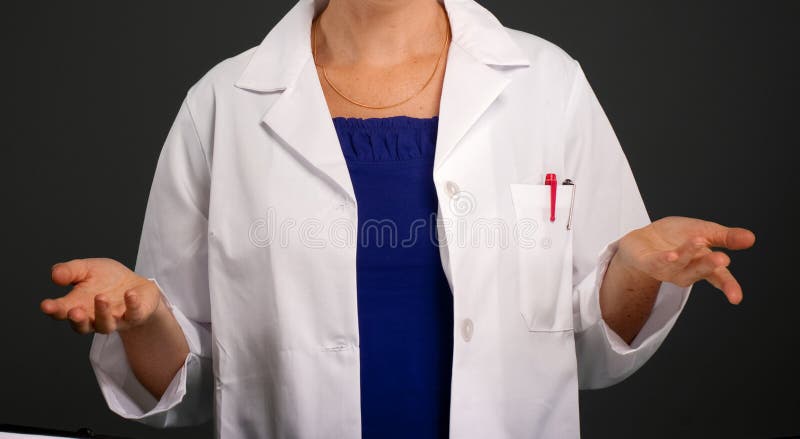 Anonymous Female in Lab Coat Stock Photo - Image of standing, worker ...