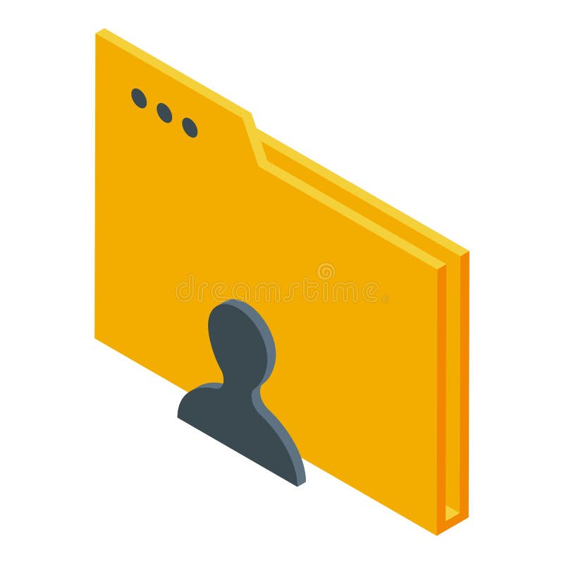 Anonymous Folder Icon Isometric Vector. Man Person Stock Illustration ...