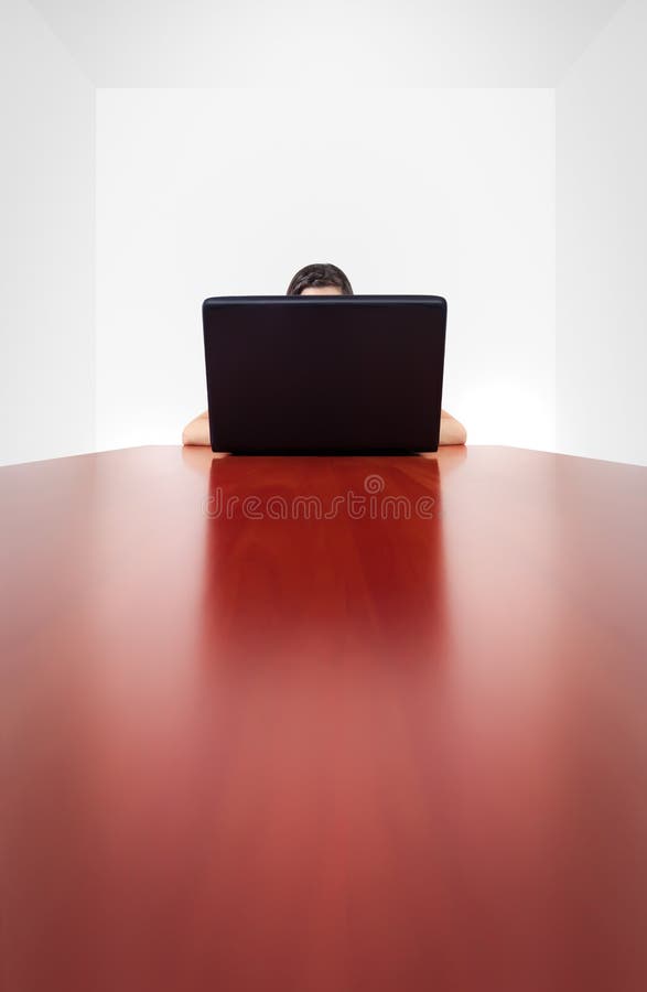Anonymous Girl Behind Computer Laptop Stock Image - Image of girl ...