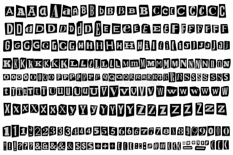 Anonymous Gray and Black Paper Cut Out Ransom Letters Stock Vector ...