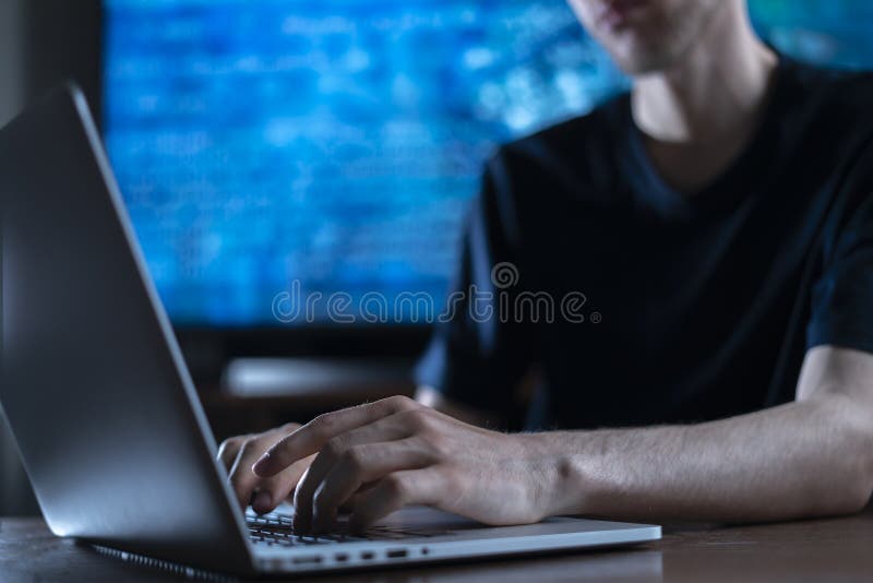 The Anonymous Hacker Braking the Personal Online Data in His Office ...