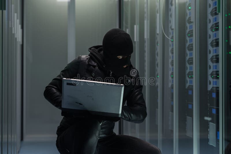 Hacker Breaking Server Software and Destroying Computers Stock Image - Image of corridor, center ...