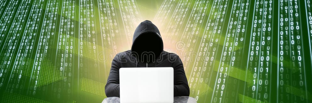 Anonymous Hacker with Computer Code Binary Interface Stock Illustration - Illustration of black ...