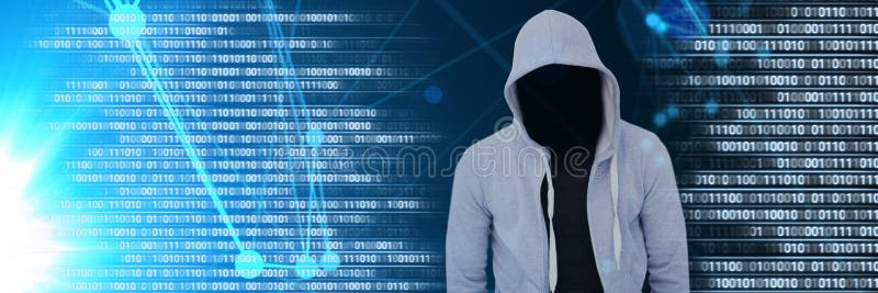 Anonymous Hacker with Computer Code Binary Interface Stock Image ...
