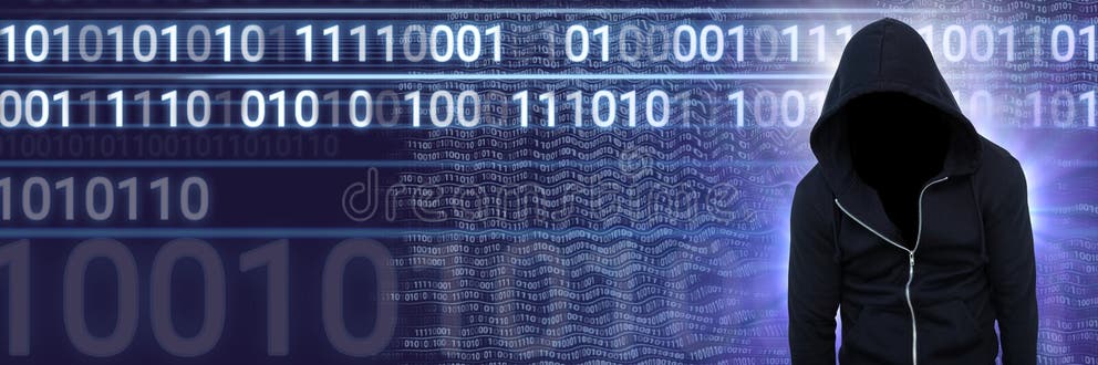 Anonymous Hacker with Computer Code Binary Interface Stock Image - Image of burglar, graphic ...
