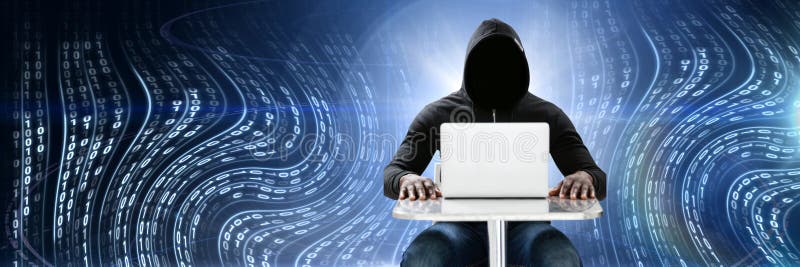 Anonymous Hacker With Computer Code Binary Interface Stock Image Image Of Defocussed Effect 2094