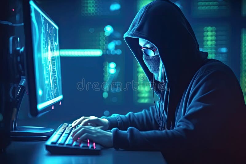 Anonymous Cute Hacker. Concept of Hacking Cybersecur Illustration. Ai ...