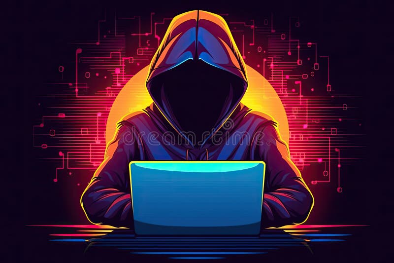 Anonymous Cute Hacker. Concept of Hacking Cybersecur Illustration. Ai ...