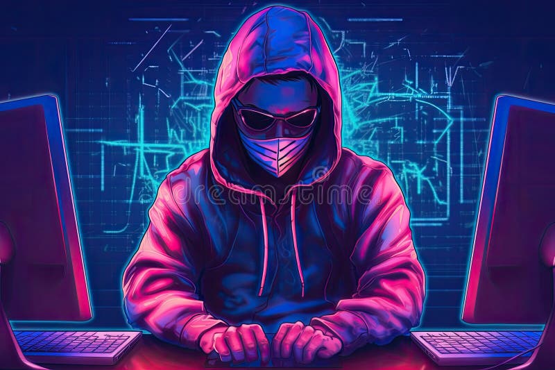 Anonymous Cute Hacker Concept Of Hacking Cybersecur Illustration Ai