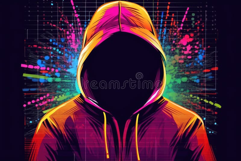 Anonymous Cute Hacker. Concept of Hacking Cybersecur Illustration. Ai ...