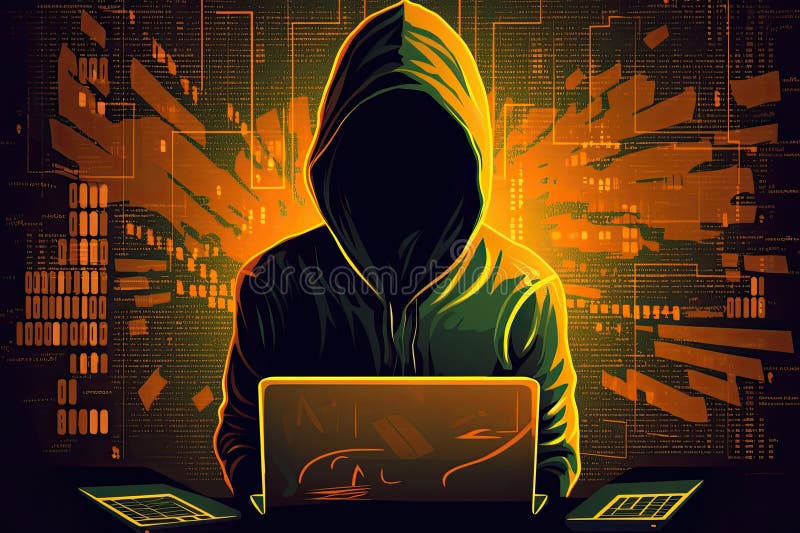 Anonymous Cute Hacker. Concept of Hacking Cybersecur Illustration. Ai ...