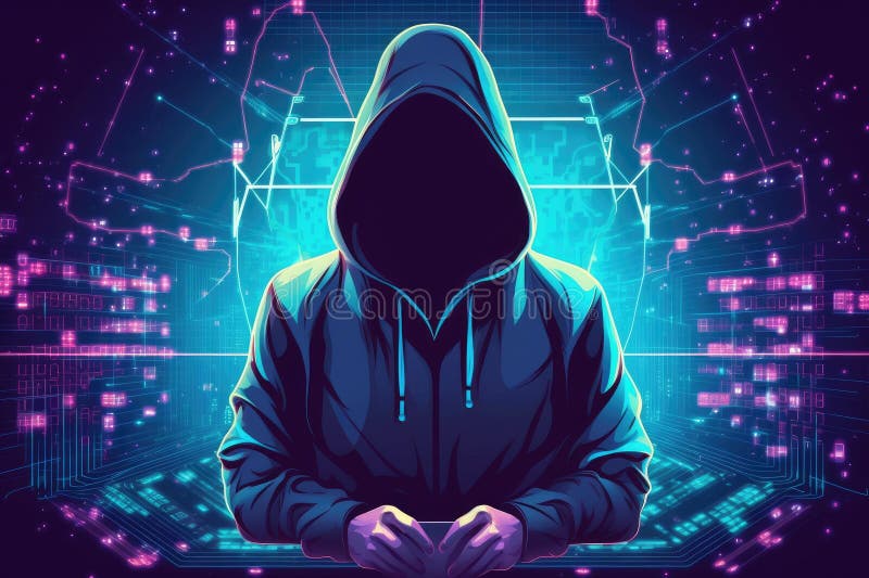 Anonymous Cute Hacker. Concept of Hacking Cybersecur Illustration. Ai ...
