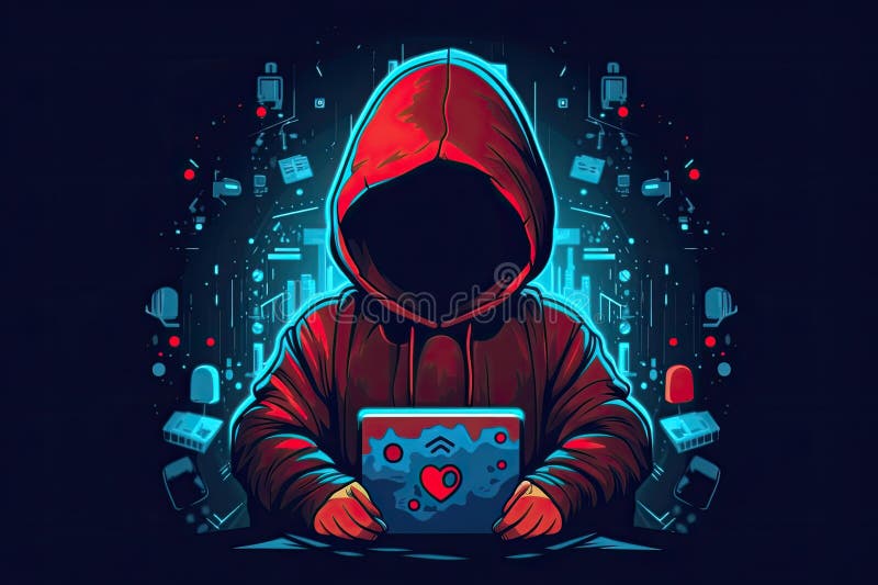 Anonymous Cute Hacker. Concept of Hacking Cybersecur Illustration. Ai ...