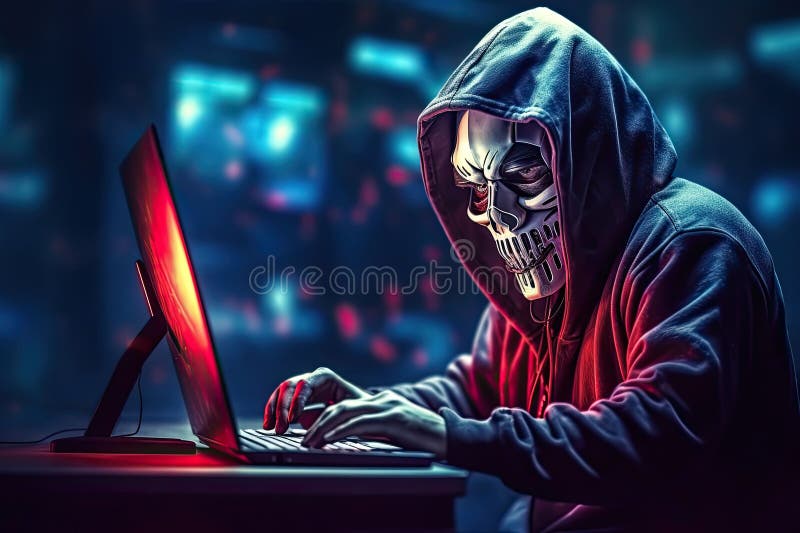 Anonymous Hacker. Concept of Hacking Cybersecurity, Cybercrime, Cyberattack Stock Illustration ...